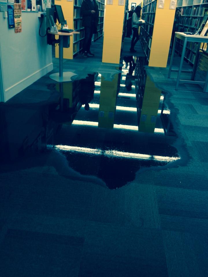 Wellies at the ready: flooding in the Forum Library