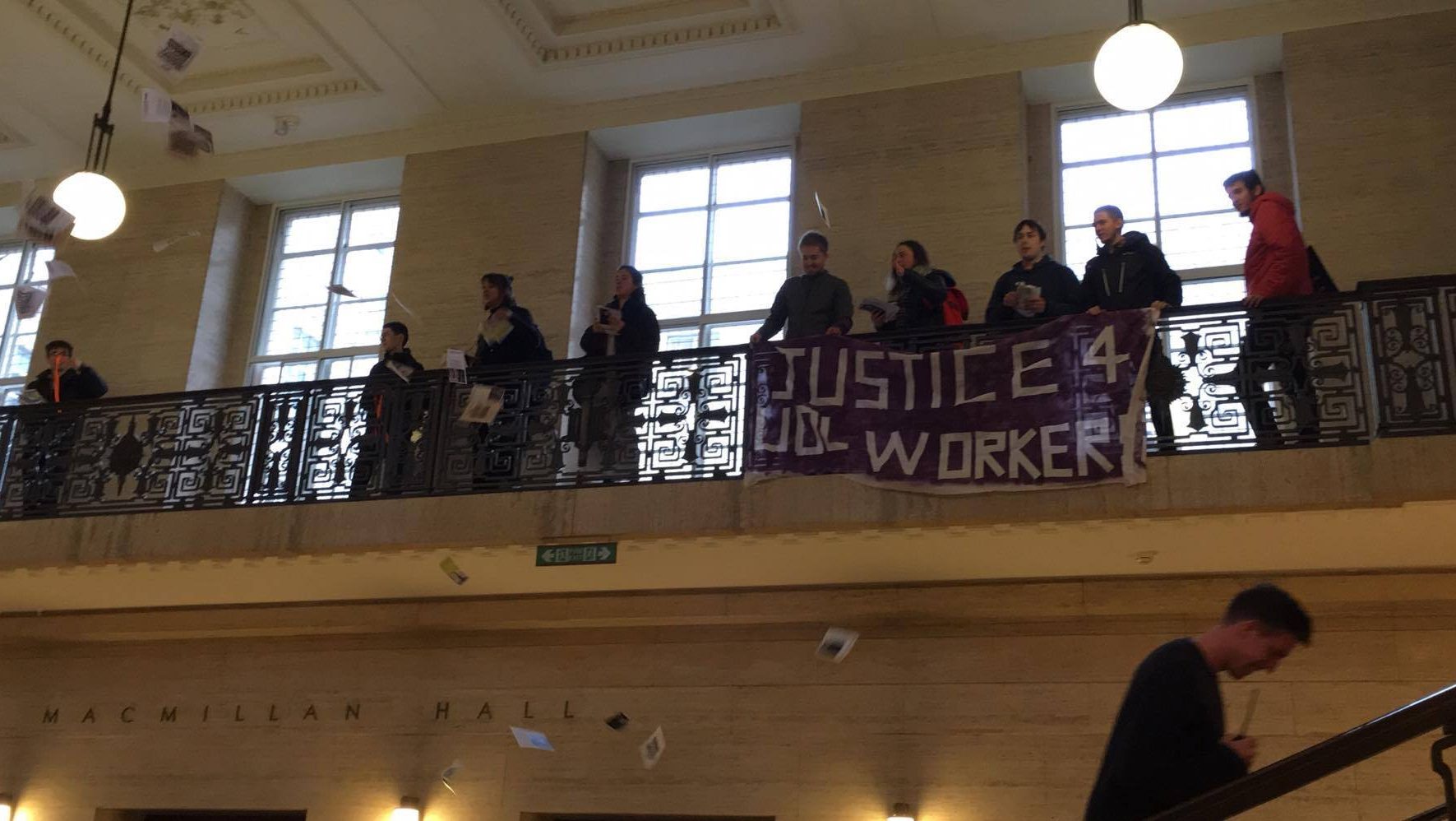 UoL students disrupt filming to protest unfair working conditions