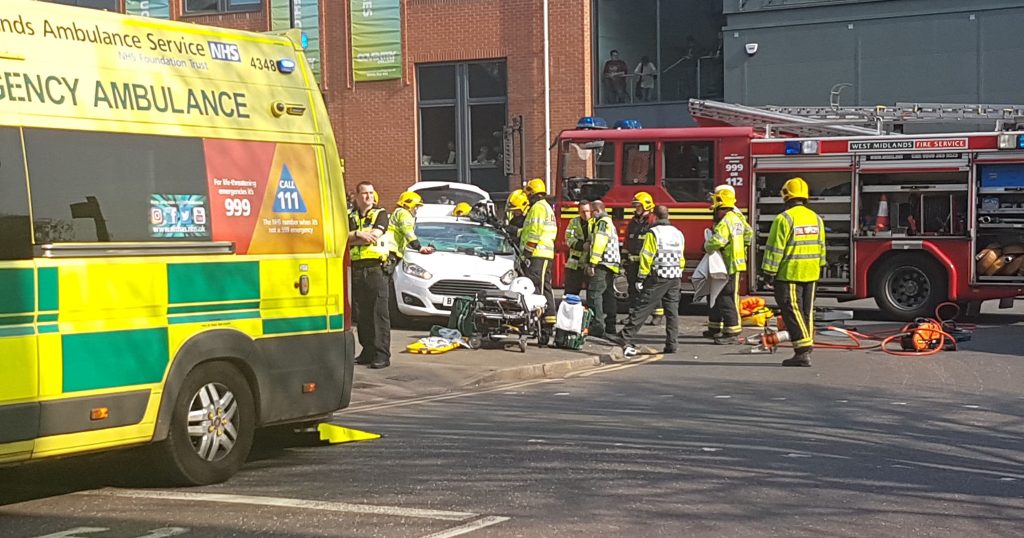There has been a collision outside Coventry Walk-In Centre