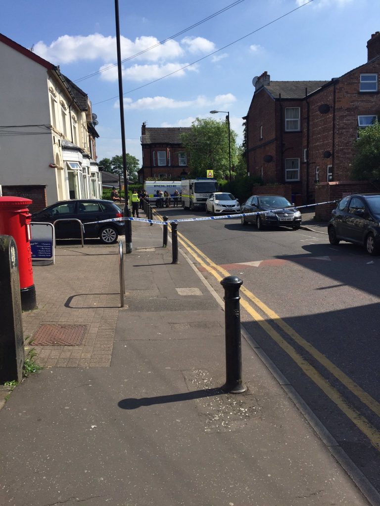Police and bomb disposal squads return to Egerton Crescent in Withington