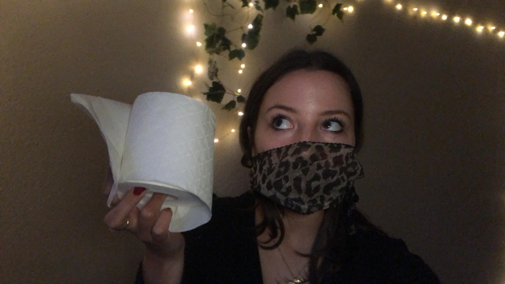 The lonely effects of self-isolating for COVID-19 make shift bra mask