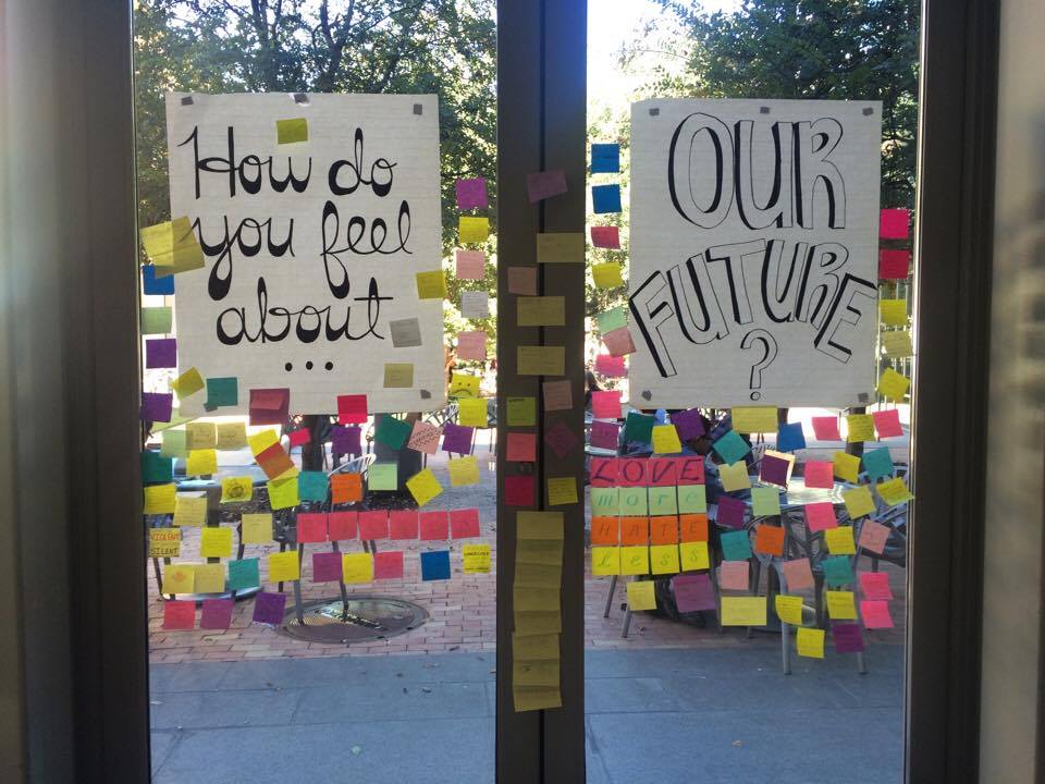 'Therapy Wall' constructed for students to share post-election emotions