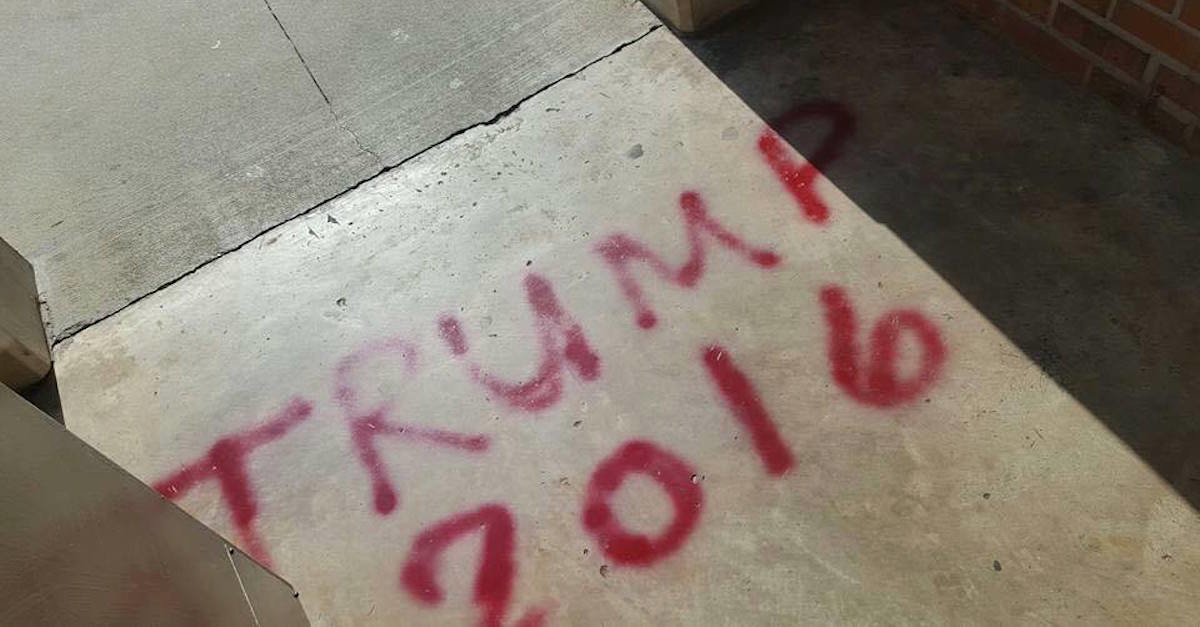 SPOTTED: 'Trump 2016' written in red spray paint in Wildwood Garage