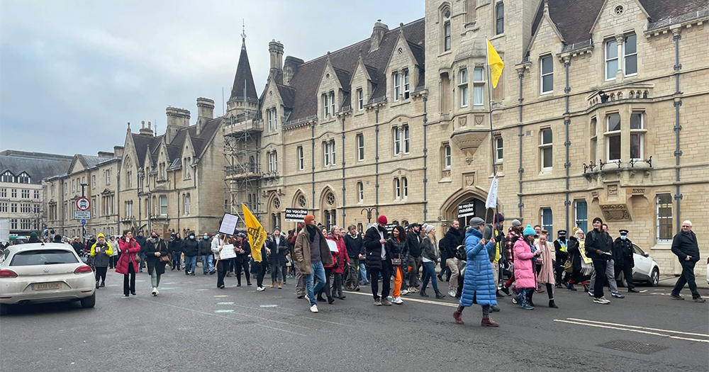 'No vaccine mandates': Anti-vax protest held in Oxford this Saturday