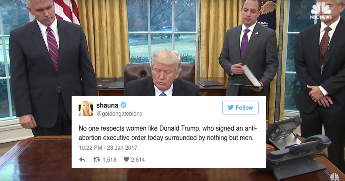 Quick question about this photo of POTUS signing away women's ...