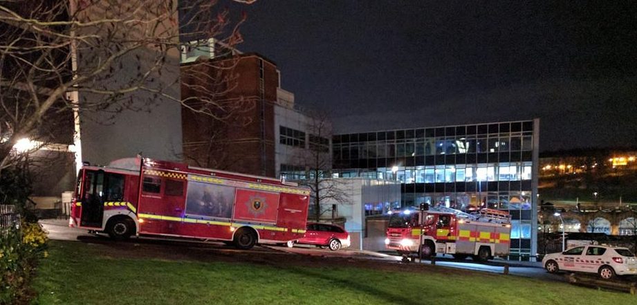 A Sheffield Hallam building was on fire last night