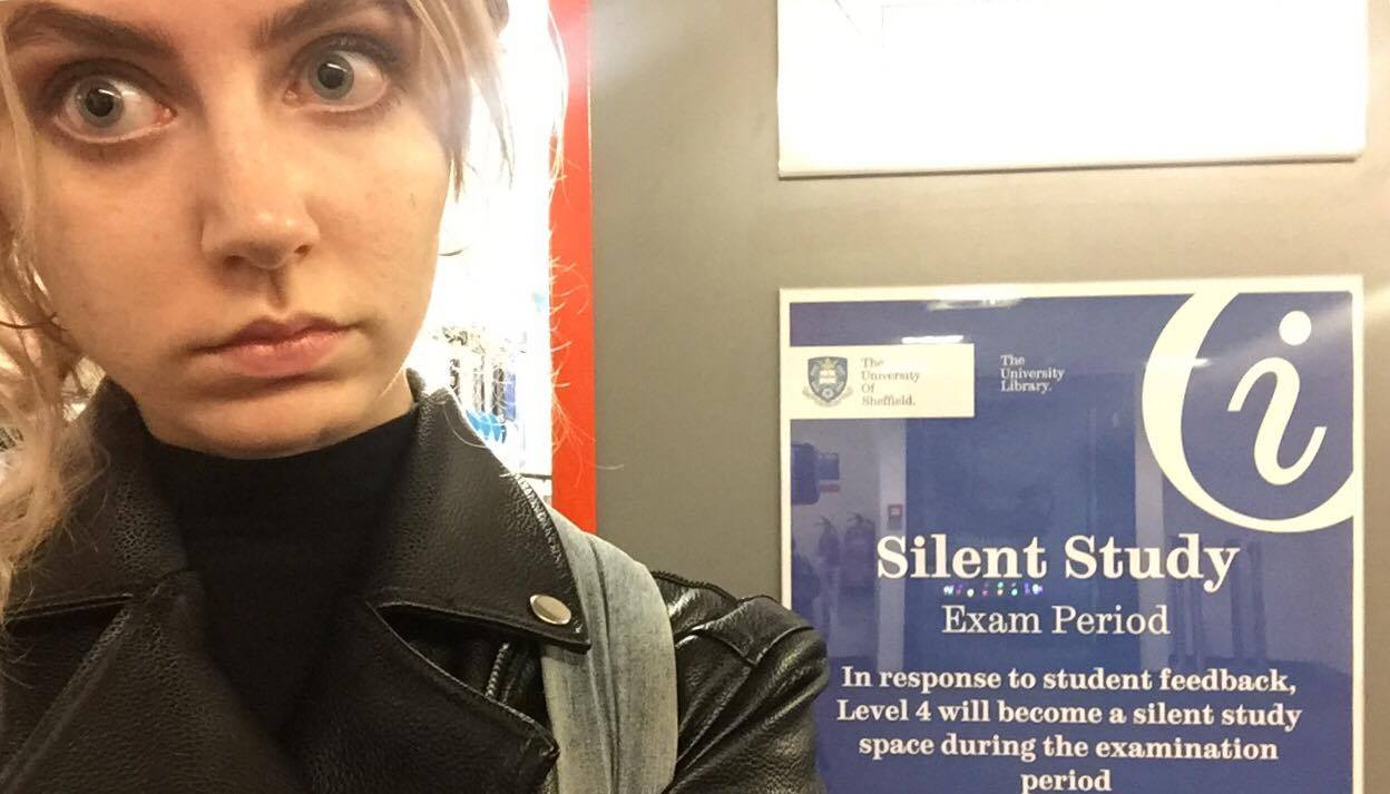 Every thought you will have in the library's silent study area