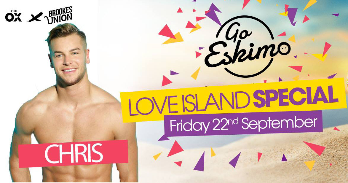 Chris from Love Island is coming to Bridge in Freshers' Week