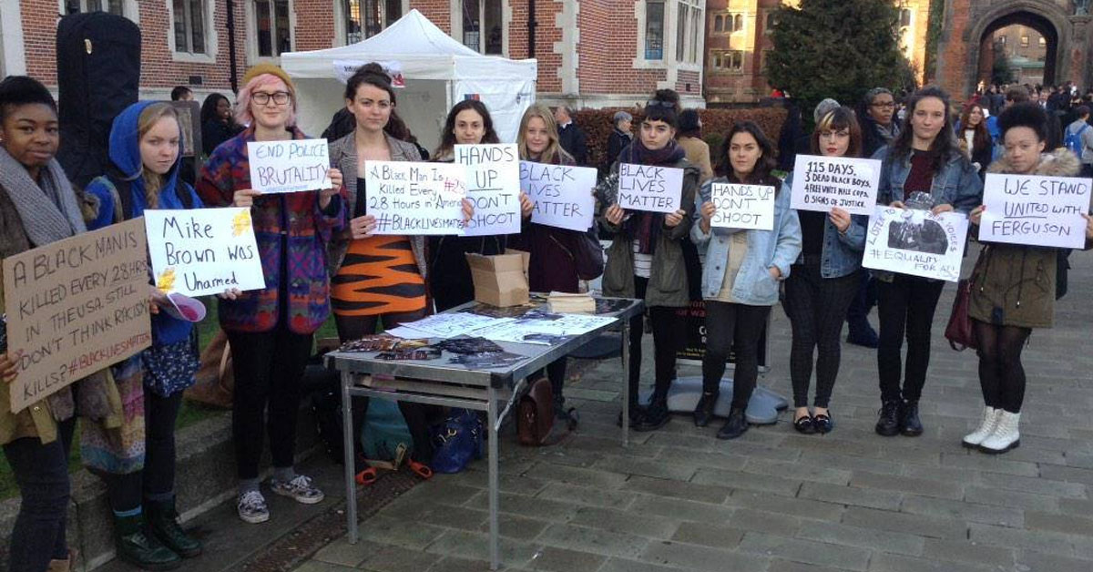 Newcastle feminists protest shooting in America