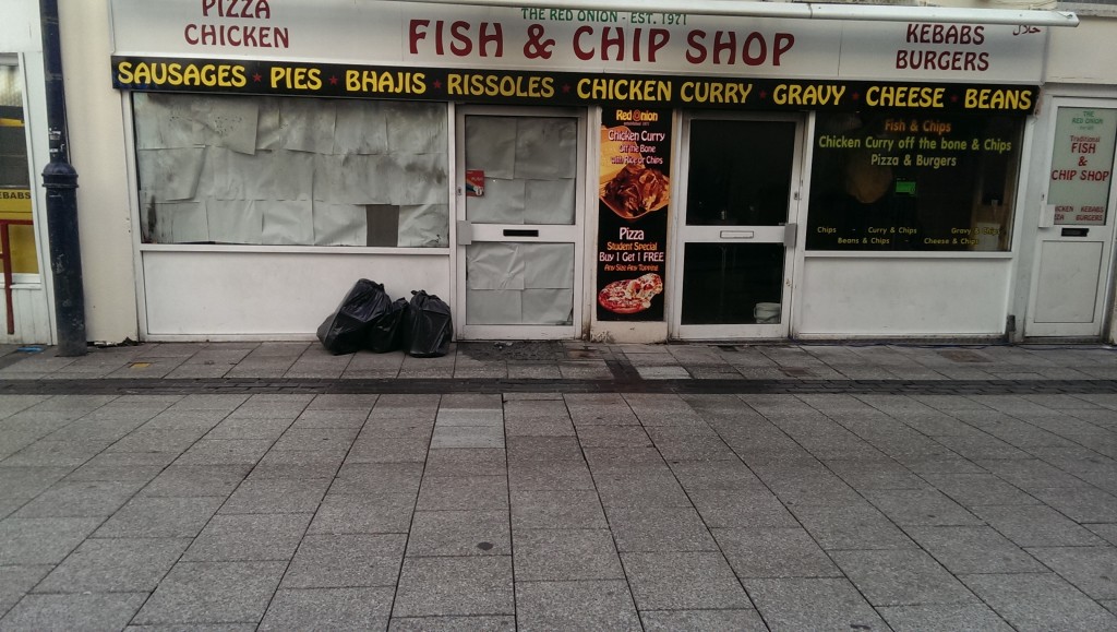 Flame-grilled: Chippy Alley takeaway Catches Fire on night out