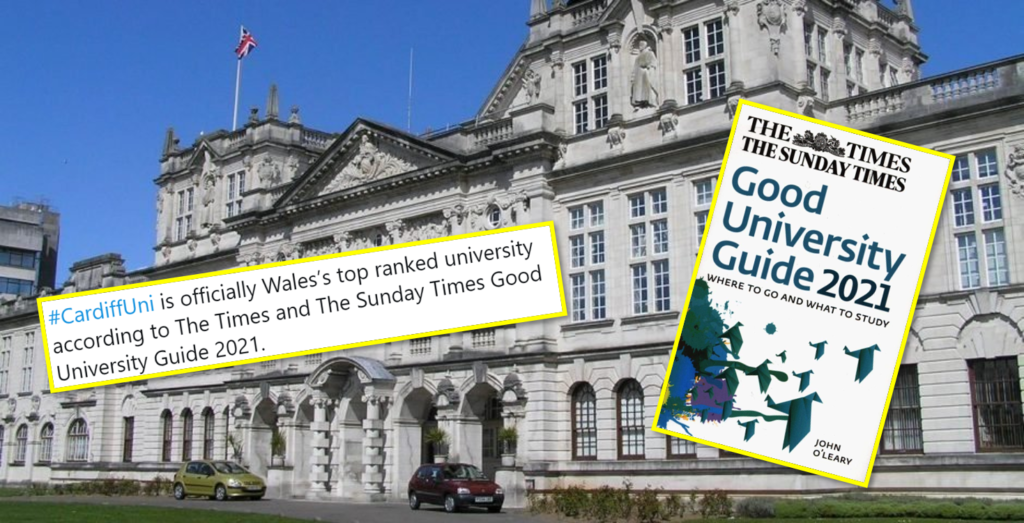 Cardiff Uni is officially Wales's top ranked university