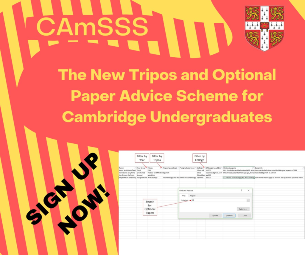 Introducing CAmSSS: The Tripos advice scheme for Cambridge undergrads ...