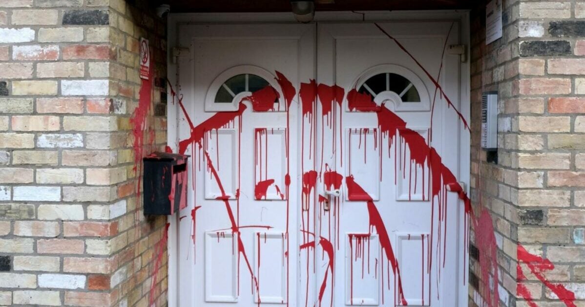 Red paint splattered over Cambridge Labour HQ in pro-Palestine protest ...