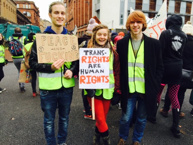Hundreds turn out for transgender solidarity march