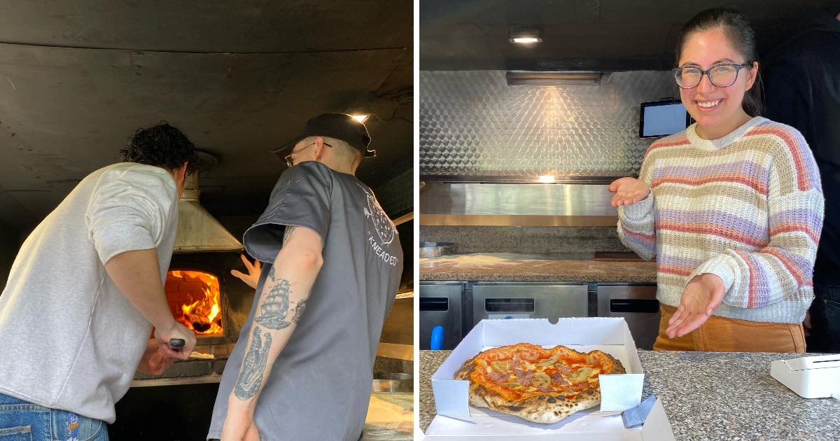 We made our own pizzas in the Wanderers Kneaded van and this is what we ...