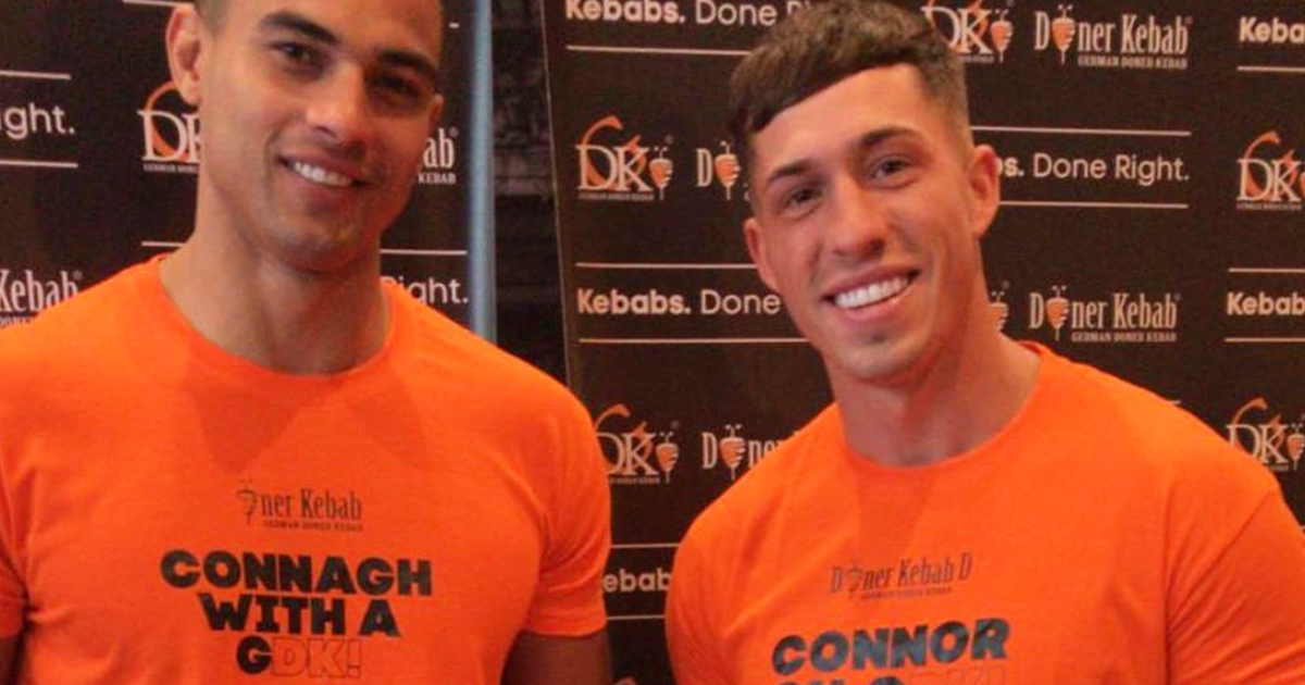 Love Island stars Connor and Connagh did a PA at a kebab shop
