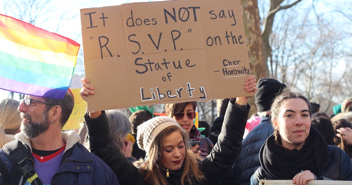 The best signs from today's anti-Trump rally in New York