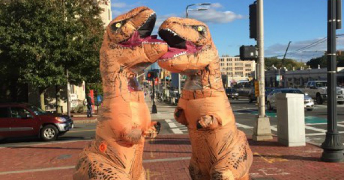 Mysterious T-Rex men on campus identified