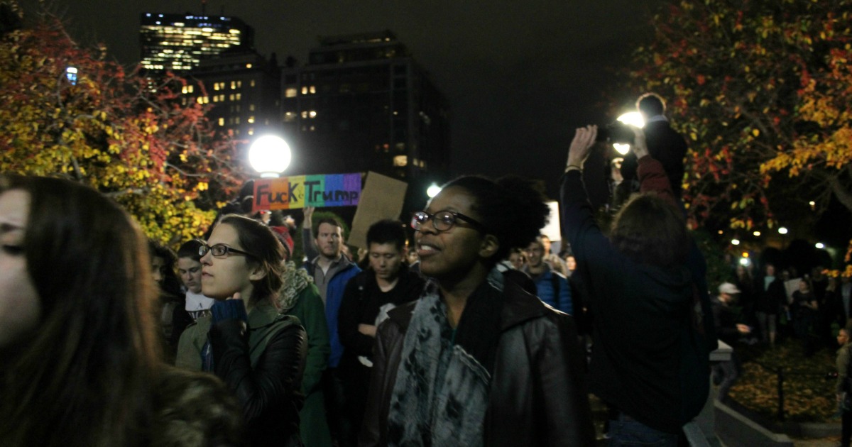 Here's what happened at the anti-Trump protest
